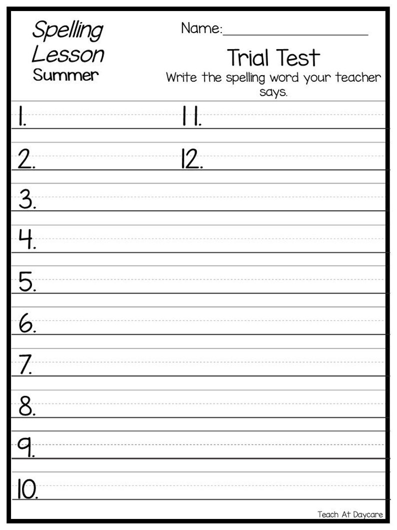 Second Grade Summer Themed Words Spelling Activity. Supplemental ...