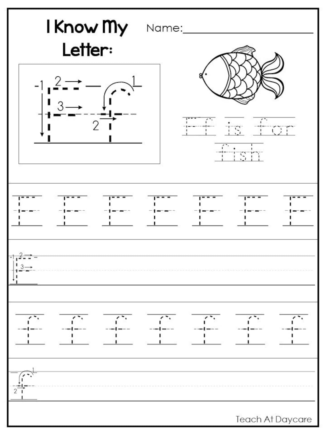 26 Printable Alphabet I Know My Letters Worksheets. | Etsy