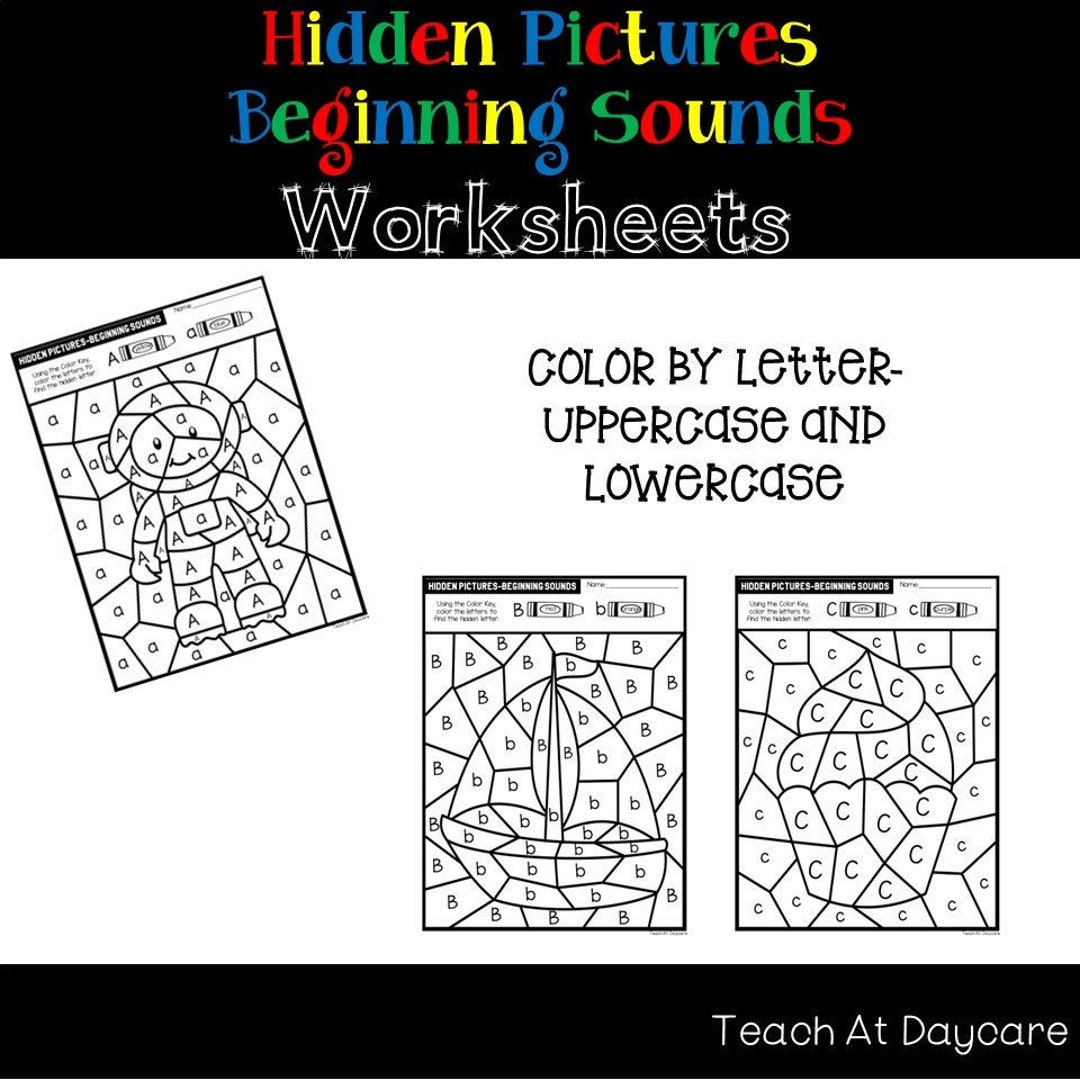 Hidden Pictures Beginning Sounds Worksheets. Letter Recognition and ...
