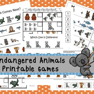 30 Endangered Animals Games Download. Games and Activities in PDF Files ...