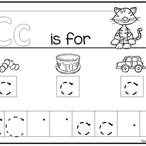 26 Alphabet Phonics Color, Box Tracing and Box Writing Worksheets ...