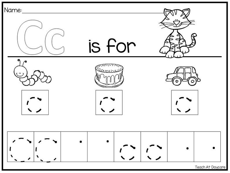 Alphabet Phonics Worksheet, Preschool Letter Tracing (PDF Pattern) - Etsy