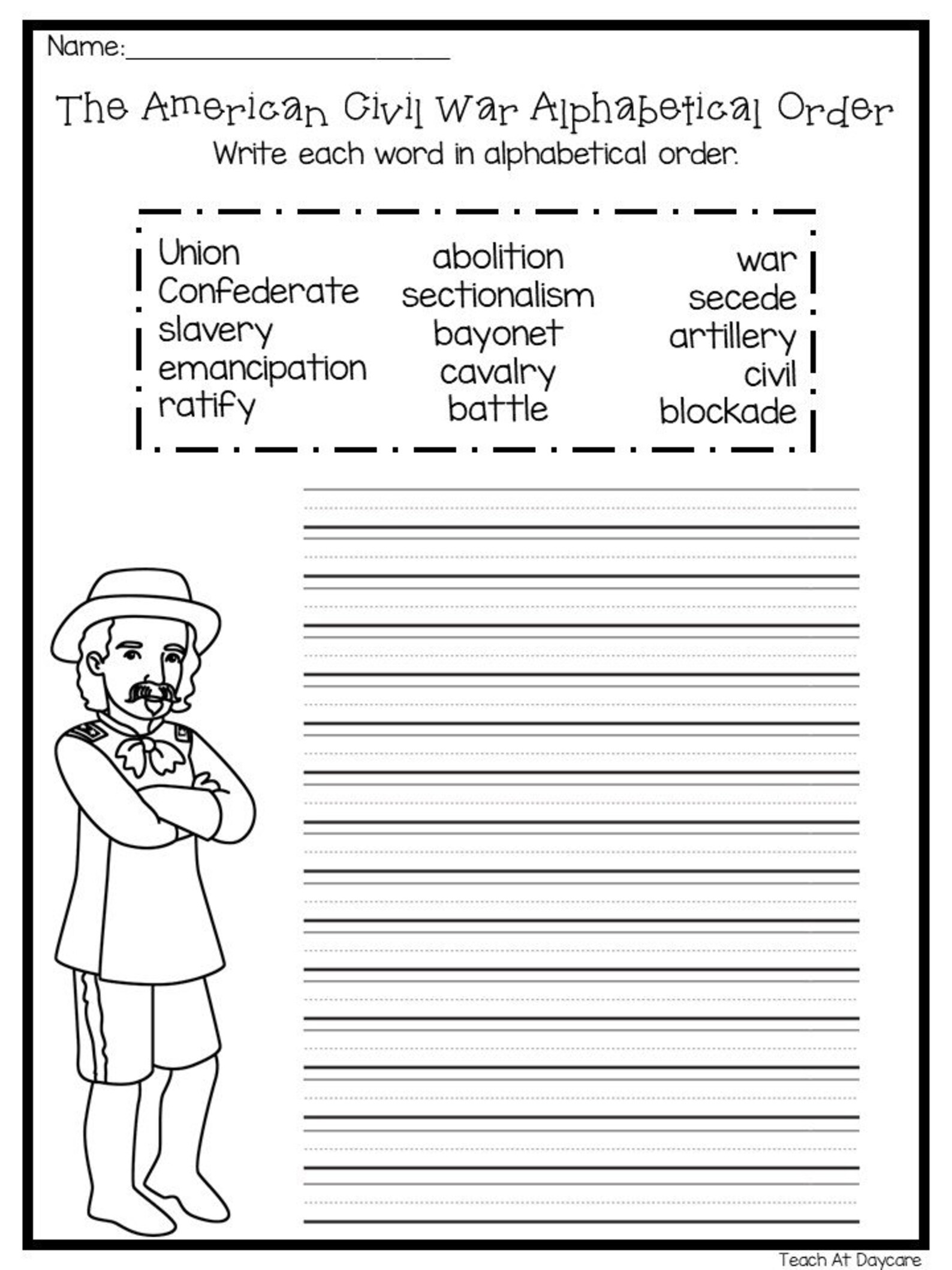 The American Civil War Educational Study Unit and Lesson. Worksheets ...