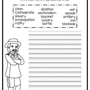 The American Civil War Educational Study Unit and Lesson. Worksheets ...