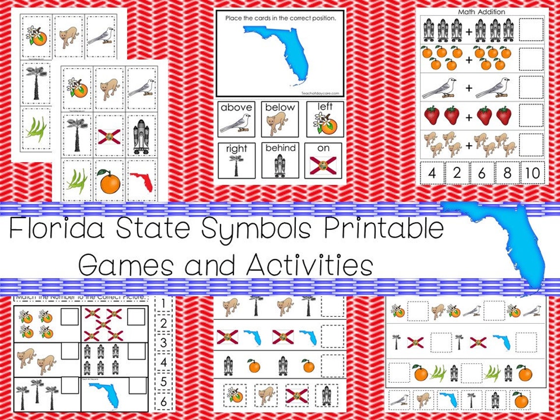 30 Florida State Symbols Themed Learning Games Download. ZIP | Etsy