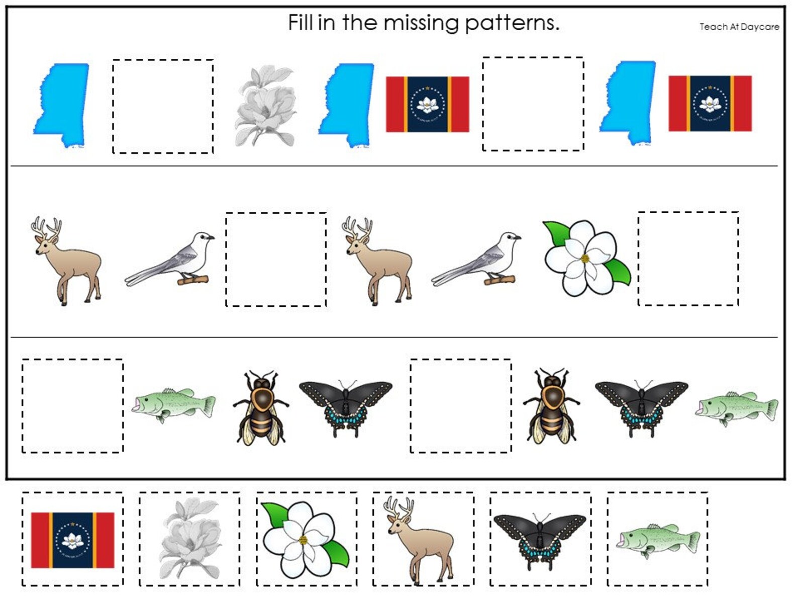 30 Mississippi State Symbols Themed Learning Games Download. | Etsy