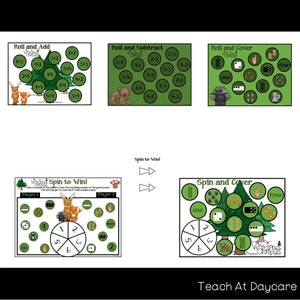 10 Printable Woodland Animals Themed Kindergarten Math Center Games and ...