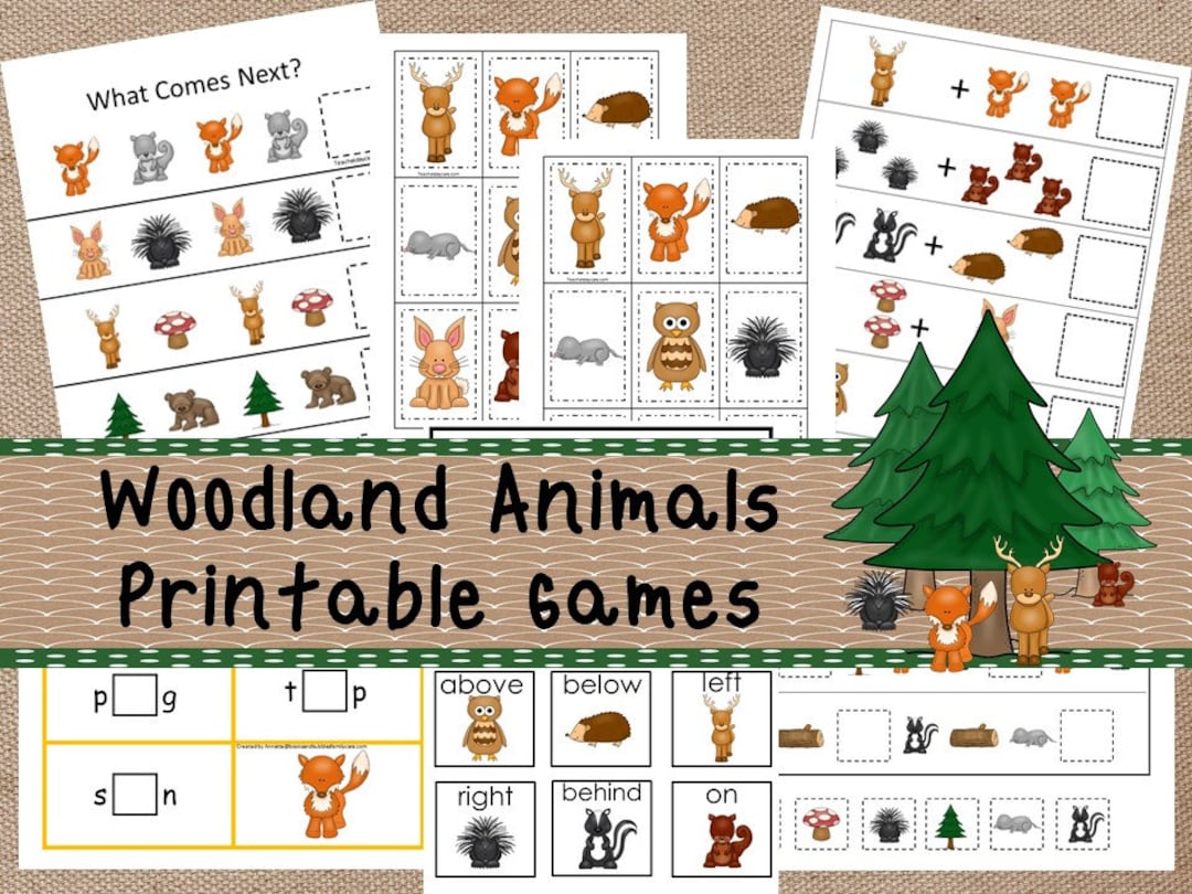 30 Woodland Animals Games Download. Games and Activities in PDF Files ...