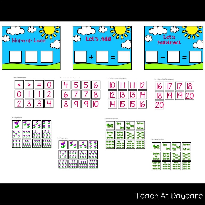 10 Printable Spring Themed Kindergarten Math Center Games and ...