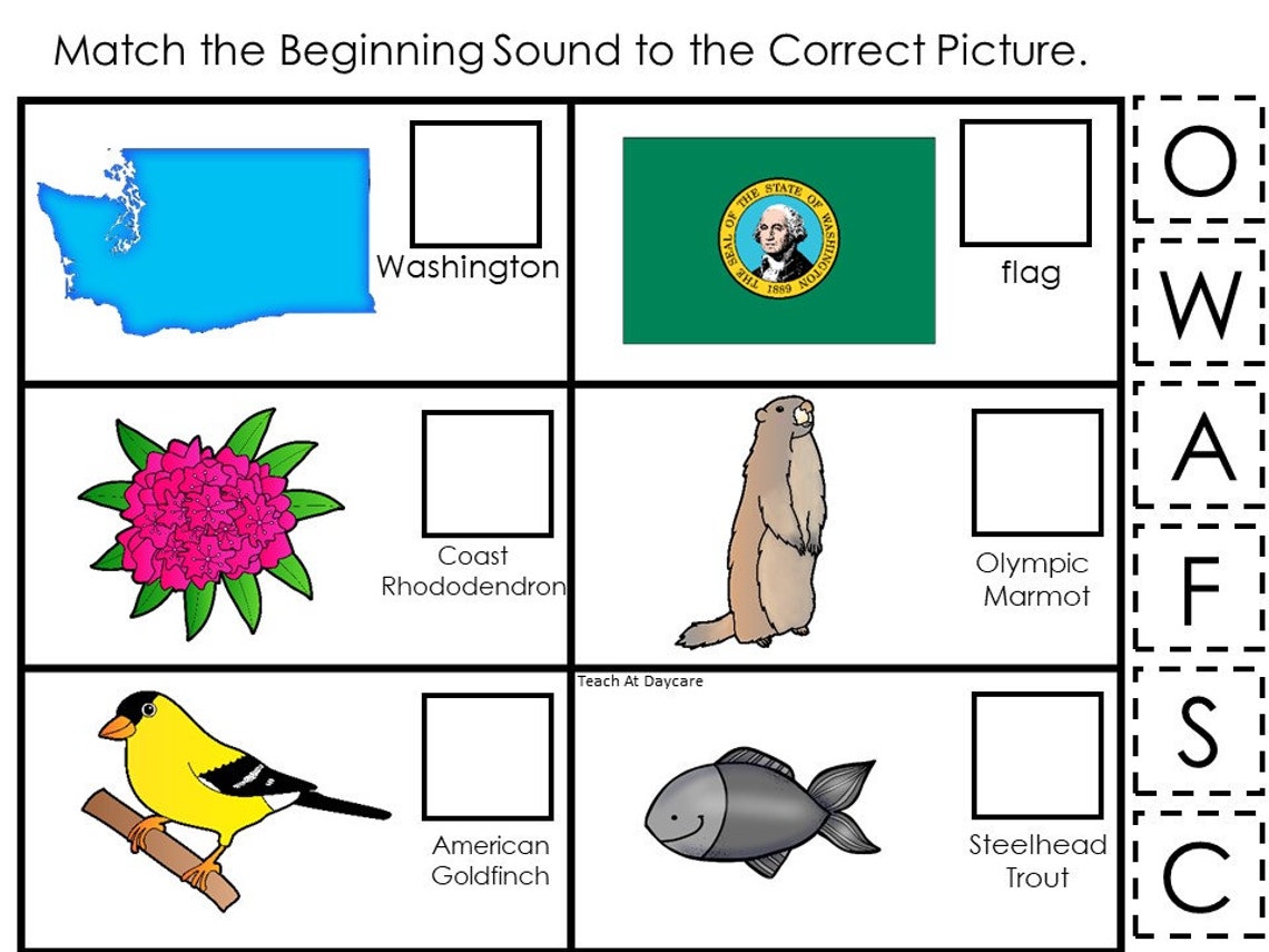 30 Washington State Symbols Themed Learning Games Download. - Etsy