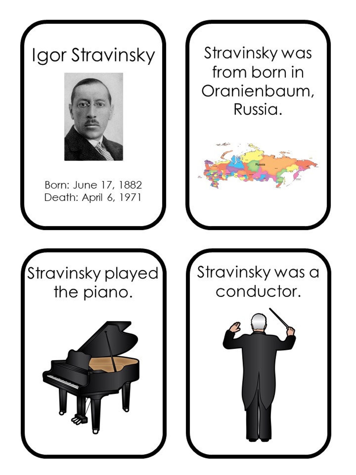 Igor Stravinsky Great Composer Unit. Music Appreciation. - Etsy