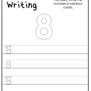 Rainbow Write Numbers 0-20 Worksheets, Preschool Math (printable) - Etsy