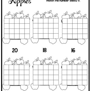 12 Printable Apple Ten Frame Worksheets. Preschool-kindergarten Numbers ...