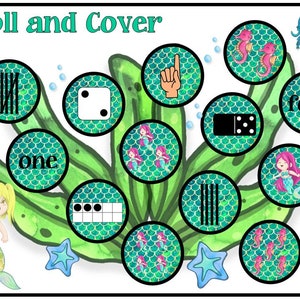 10 Printable Mermaids Themed Kindergarten Math Center Games and ...