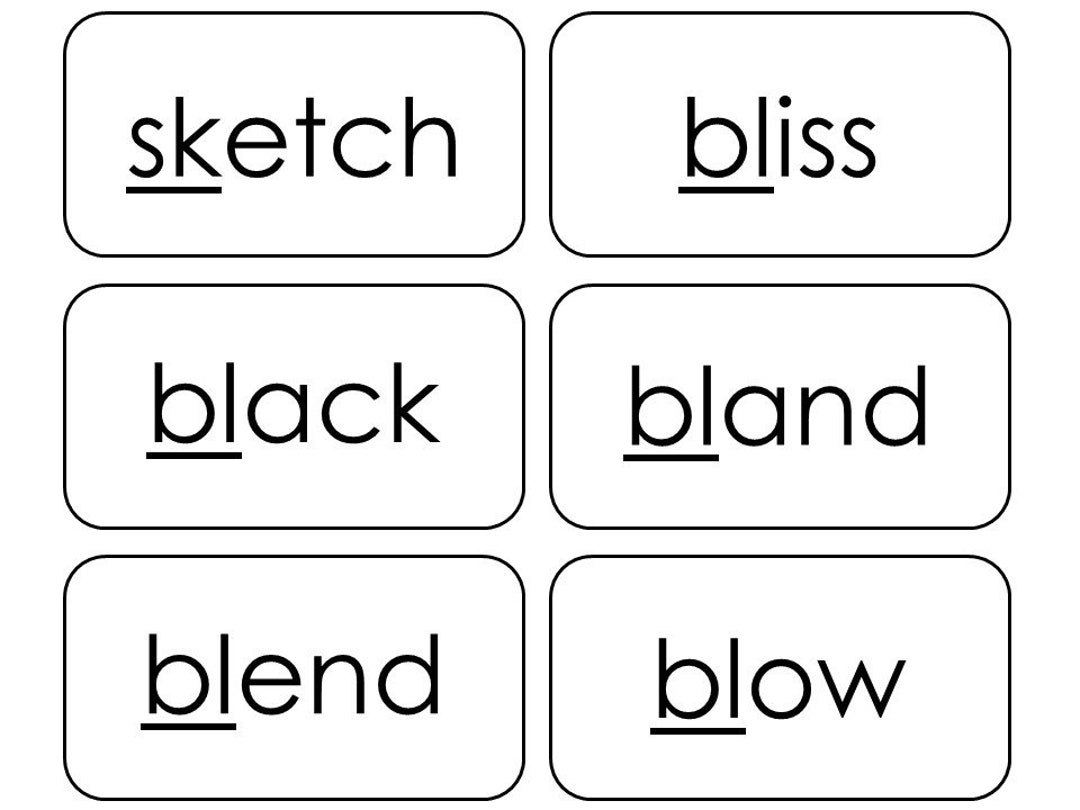 100 Printable Blends Flashcards. Preschool-2nd Grade ELA. Blend Word ...
