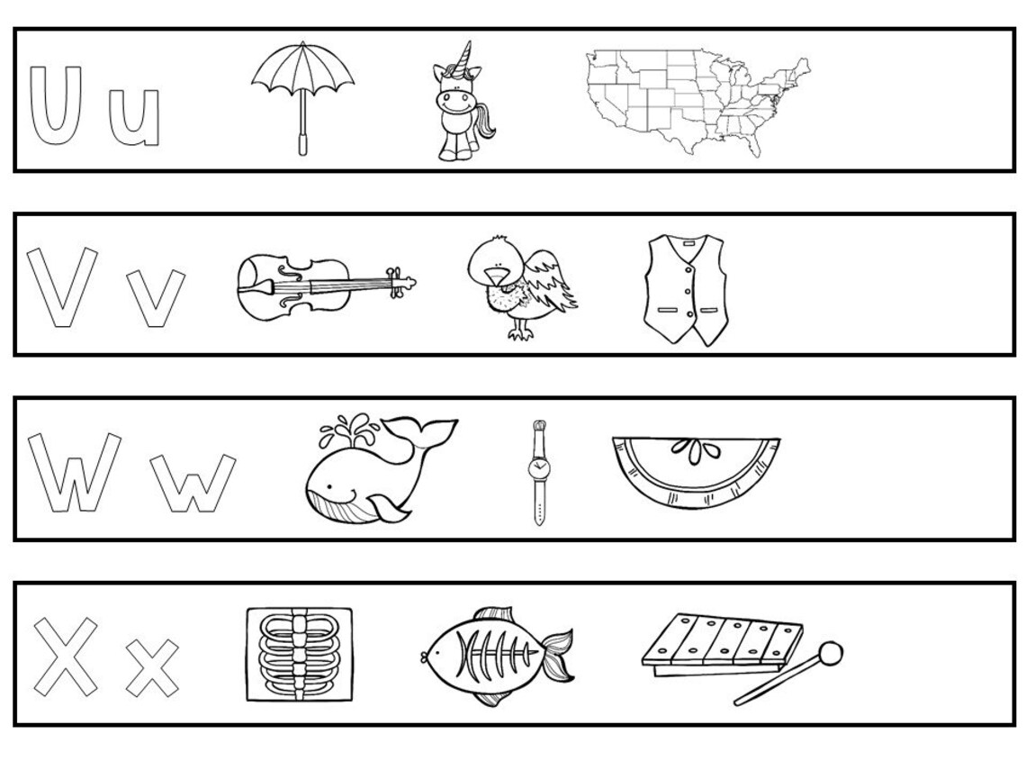 26 Printable Alphabet Bracelets. Preschool-kdg Phonics. | Etsy