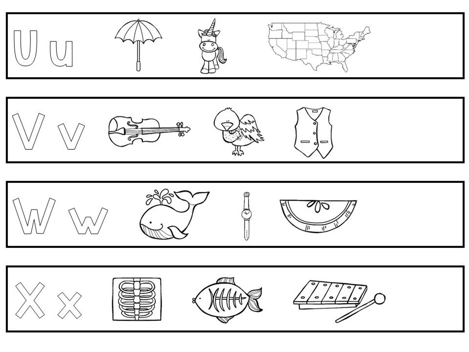 26 Printable Alphabet Bracelets. Preschool-kdg Phonics. | Etsy