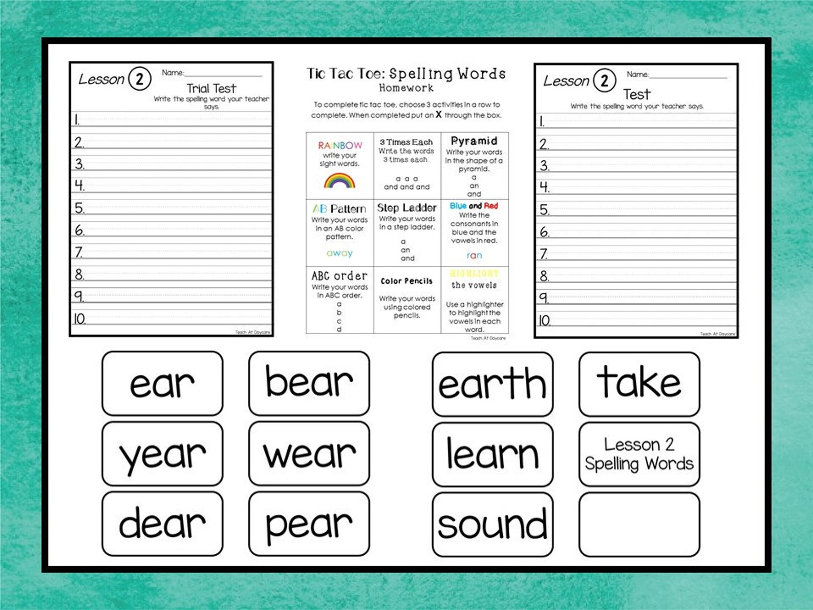 2nd Grade Spelling Curriculum Unit. 38 Weekly Lessons. Prints - Etsy