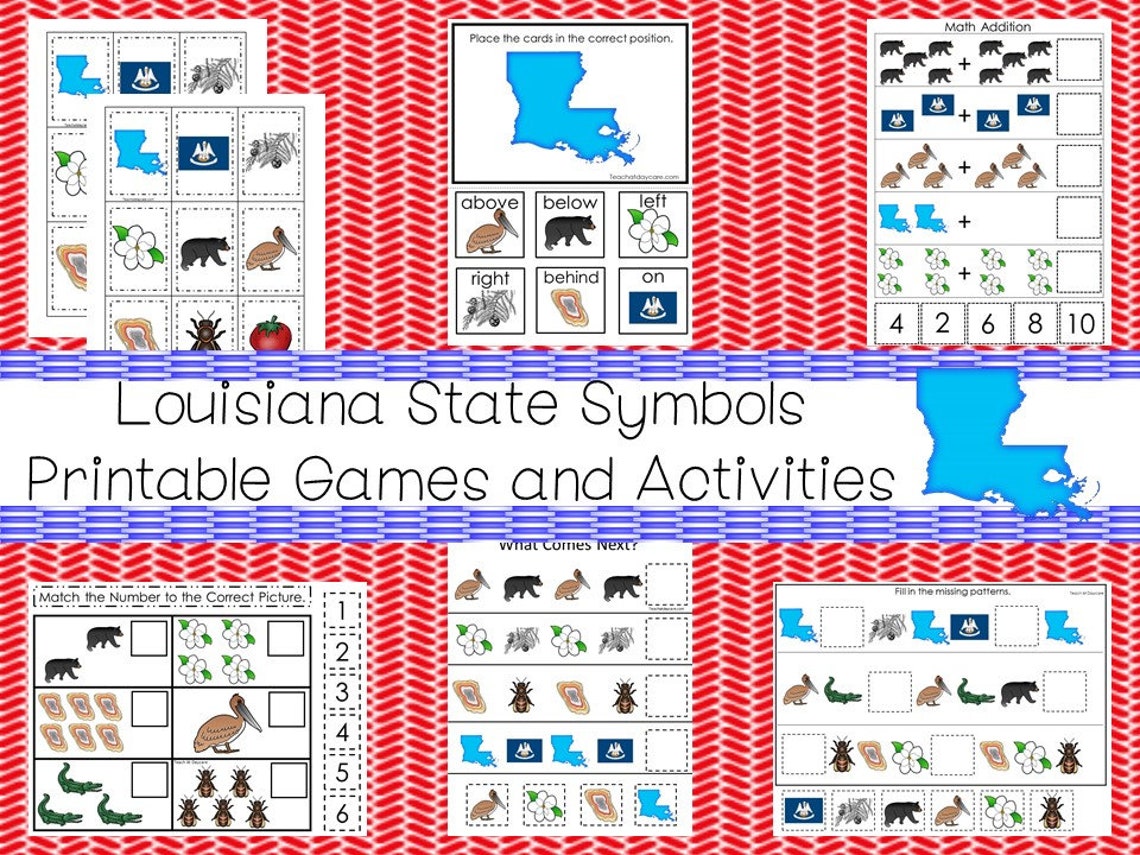30 Louisiana State Symbols Themed Learning Games Download. ZIP - Etsy