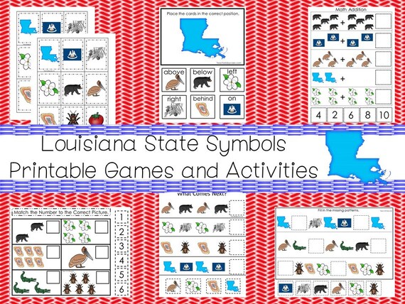 30 Louisiana State Symbols themed Learning Games Download. ZIP | Etsy