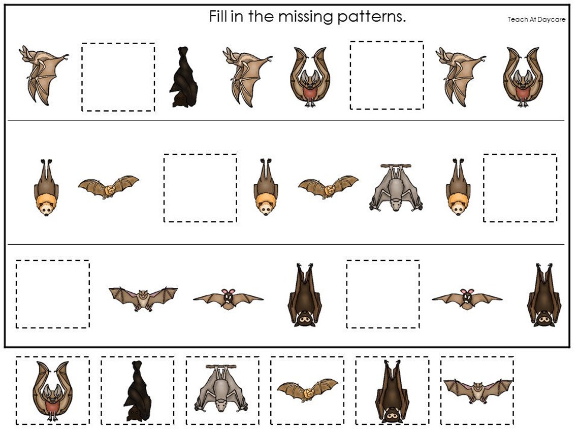 30 Bats Printable Preschool Educational Games Download. Games | Etsy