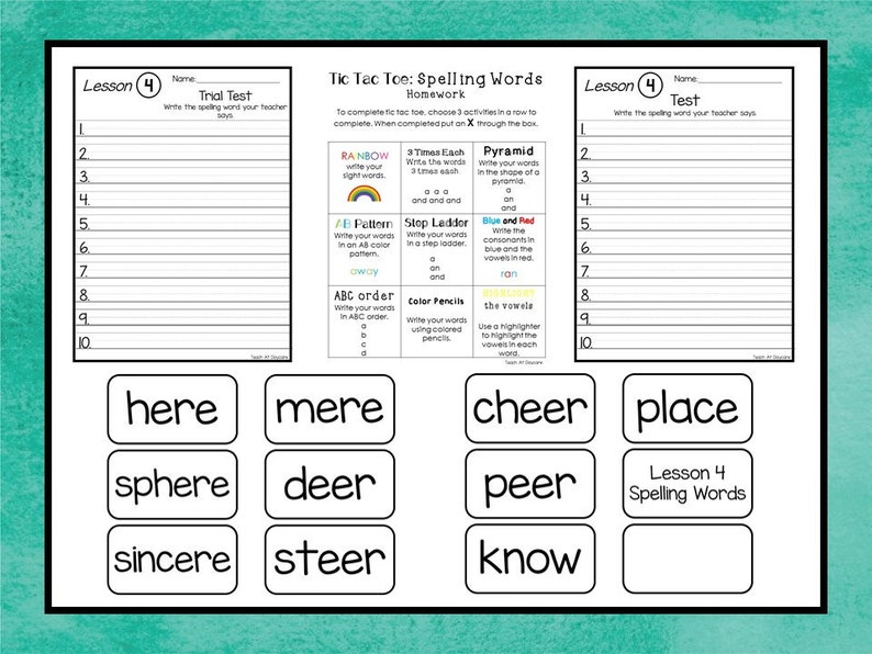 2nd Grade Spelling Curriculum Unit. 38 Weekly Lessons. Prints - Etsy