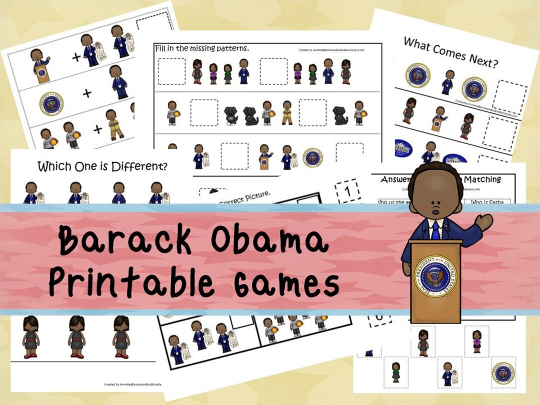 30 Barack Obama Games Download. Games and Activities in PDF Files. - Etsy