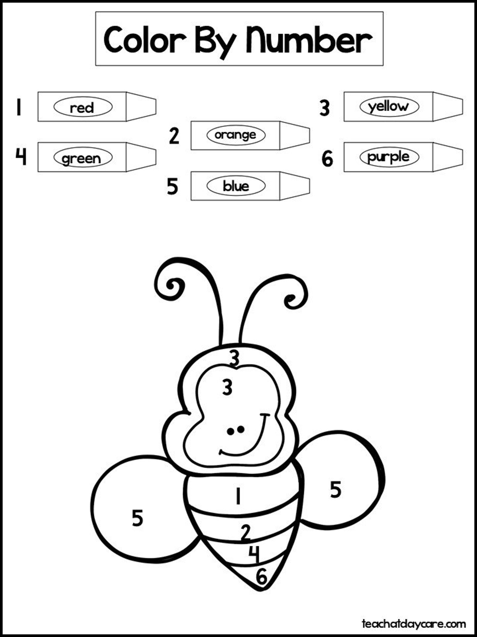 20 Color by Number Worksheets. Preschool and Kindergarten - Etsy