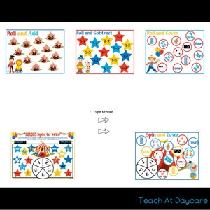 10 Printable Circus Themed Kindergarten Math Center Games and ...