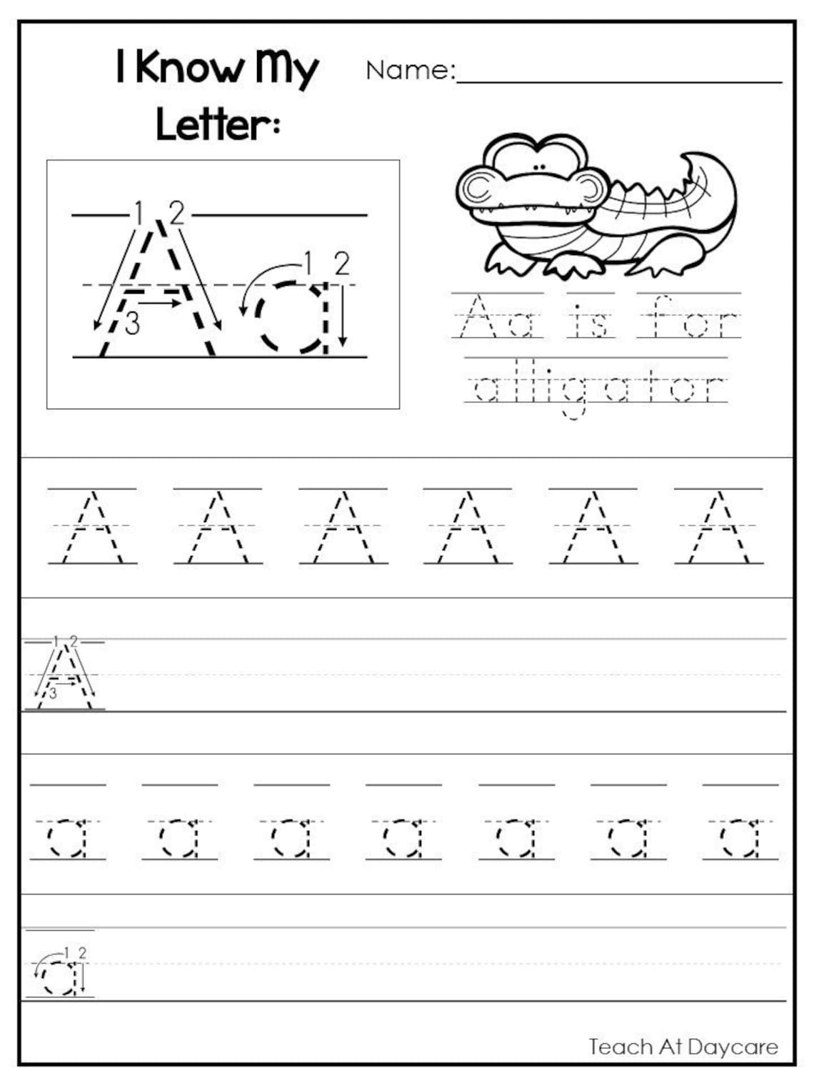 26 Printable Alphabet I Know My Letters Worksheets. - Etsy Australia
