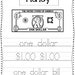 10 Printable Money Tracing Worksheets. Kdg.-2nd Grade Math. - Etsy