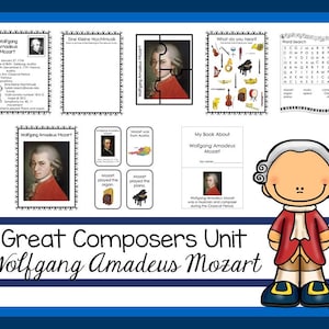 Wolfgang Amadeus Mozart Great Composer Unit. Music Appreciation. - Etsy