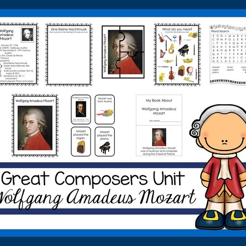 Wolfgang Amadeus Mozart Great Composer Unit. Music - Etsy