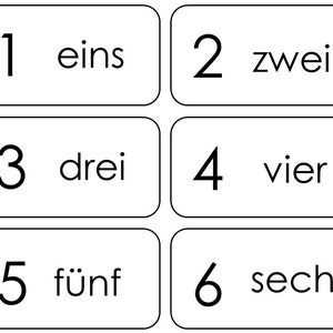 20 Printable German Numbers 1-20 Flashcards. Preschool Thru Third Grade ...