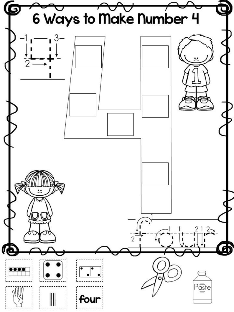 10 Printable 6 Ways to Make Numbers Worksheets. Numbers 1-10. Preschool ...