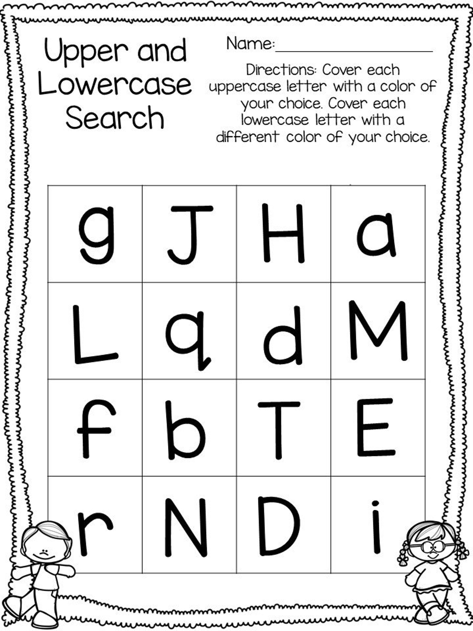 20 Printable Upper and Lowercase Letter Search Work Mats/worksheets ...