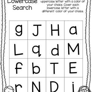 20 Printable Upper and Lowercase Letter Search Work Mats/worksheets ...