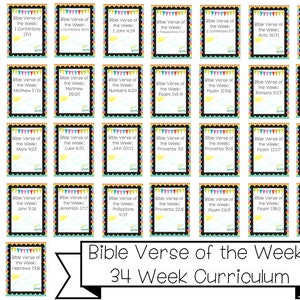 Entire Bible Verse of the Week Curriculum-34 Weeks of Bible Study - Etsy