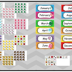Printable Month Labels and Calendar Squares in a Zip File. Includes PDF ...
