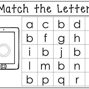 Lowercase Match the Letter Worksheets Work Mats. Preschool-kindergarten ...