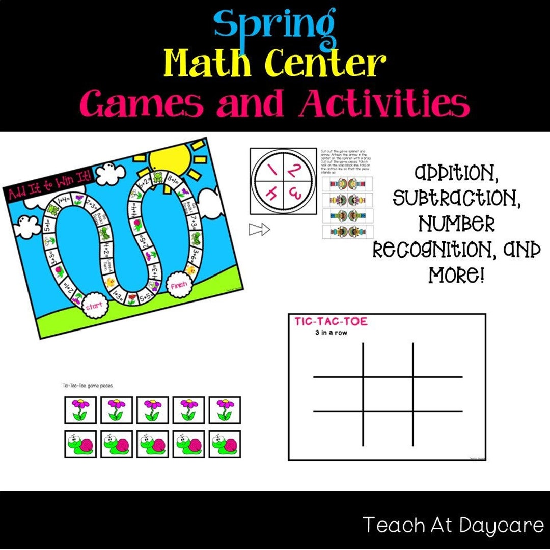 10 Printable Spring Themed Kindergarten Math Center Games and ...