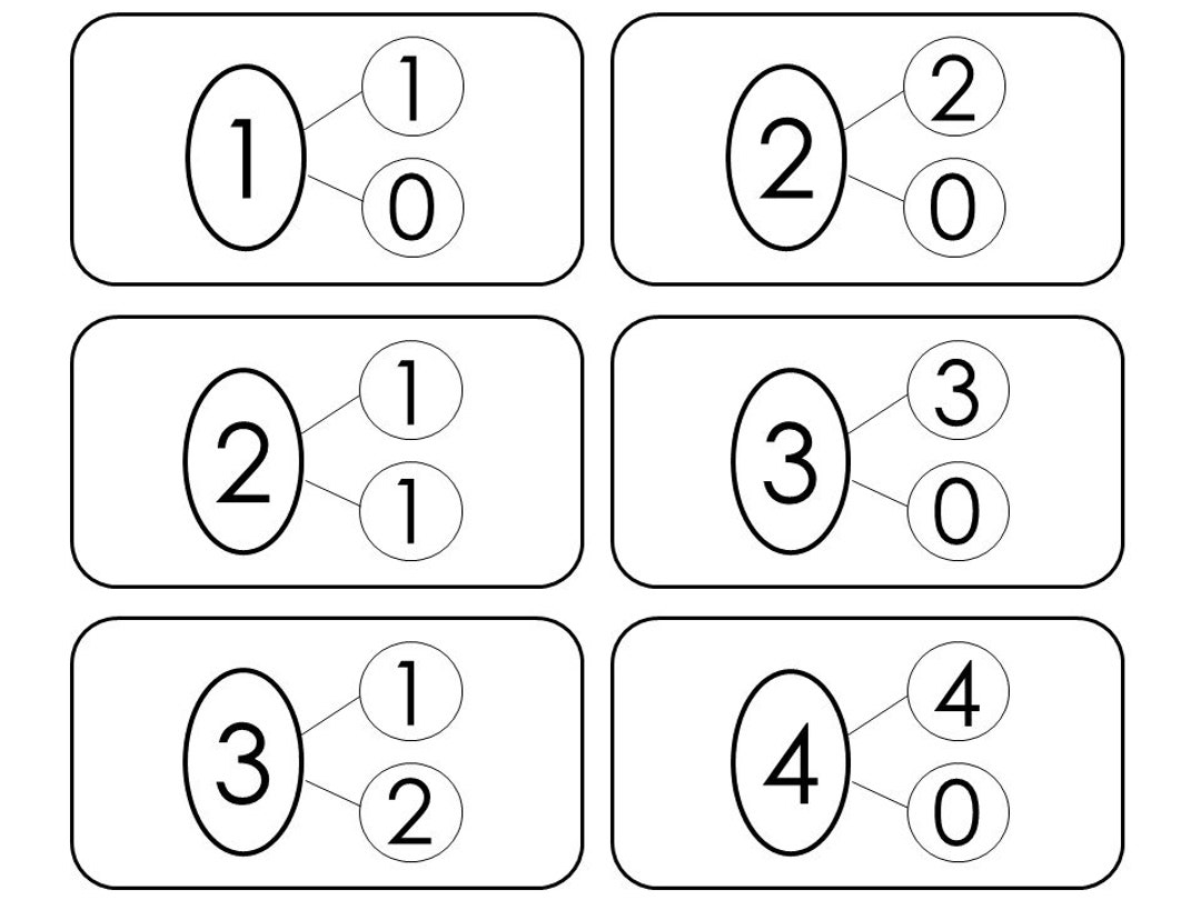 120 Printable Number Bond Flashcards. Numbers 1-20. Preschool Thru ...