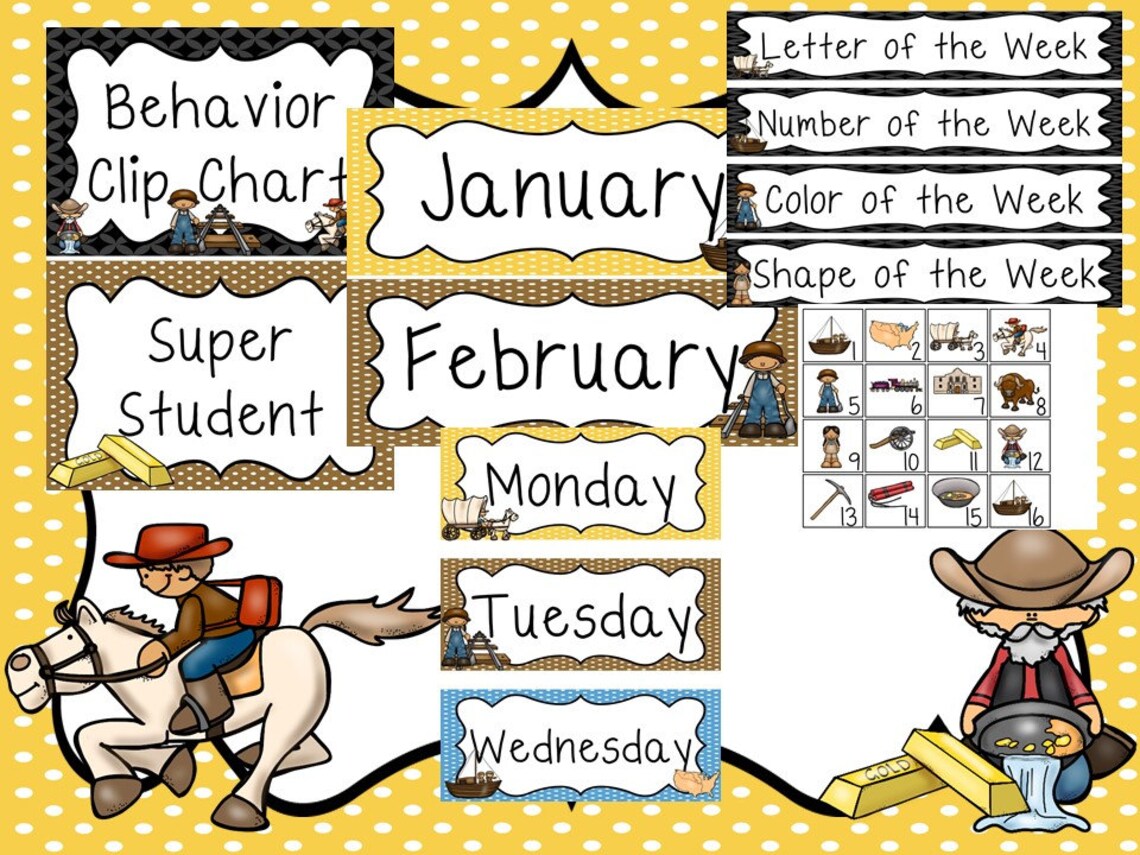 Westward Expansion Themed Printable Classroom Accessories and - Etsy