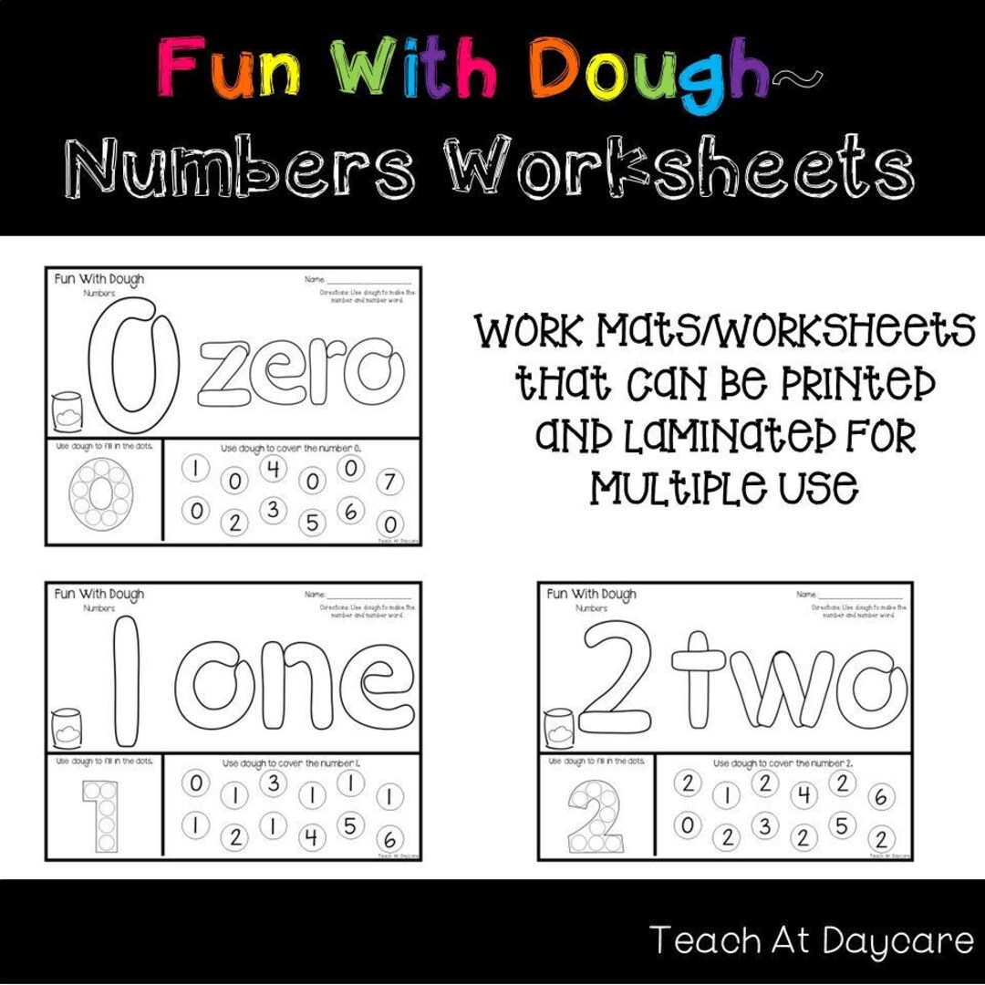 Fun With Dough Numbers 0-20 Worksheets. Number Recognition. Preschool ...