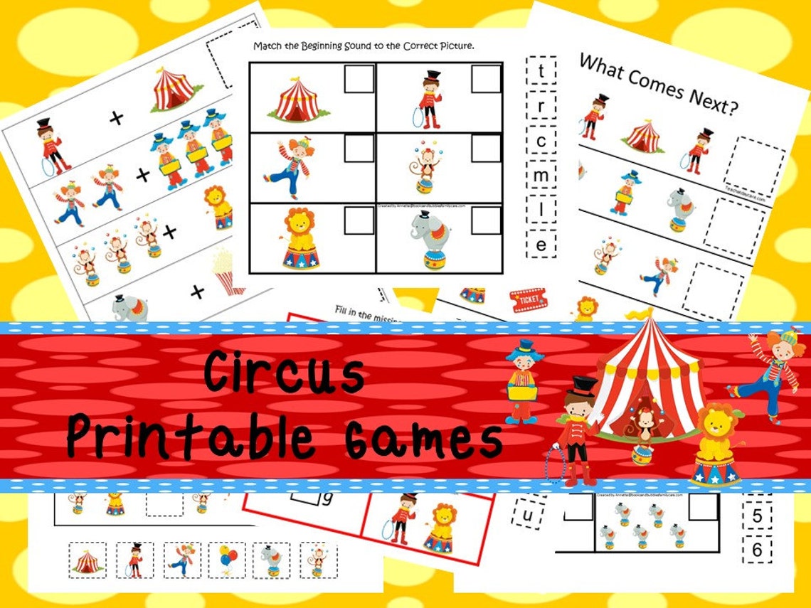 30 Circus Games Download. Games and Activities in PDF Files. | Etsy