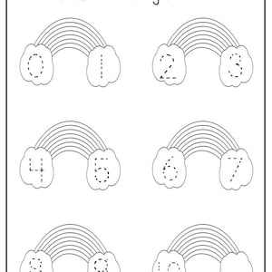 5 Printable Spring Trace the Numbers Worksheets. Preschool-kindergarten ...