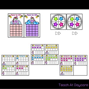 10 Printable Unicorn Themed Kindergarten Math Center Games and ...