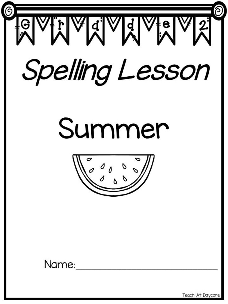 Second Grade Summer Themed Words Spelling Activity. - Etsy