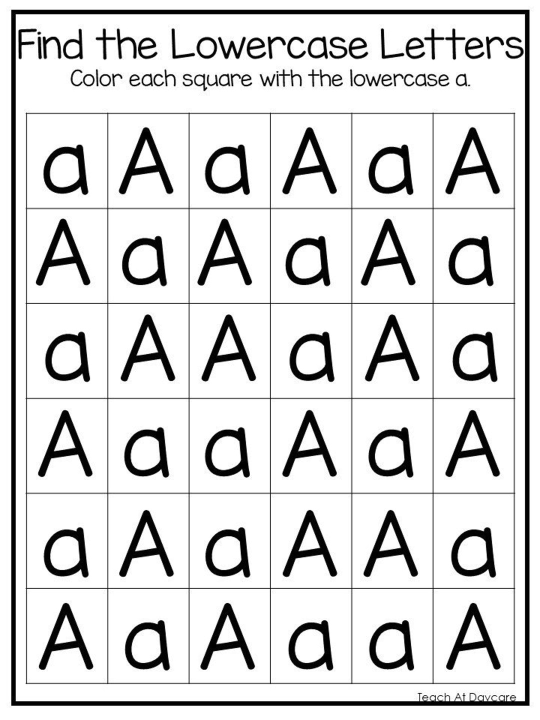 26 Find the Lowercase Letters Worksheets. Preschool-kindergarten ...
