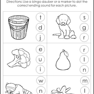 20 Printable Ending Sounds Worksheets. Preschool-1st Grade Phonics and ...